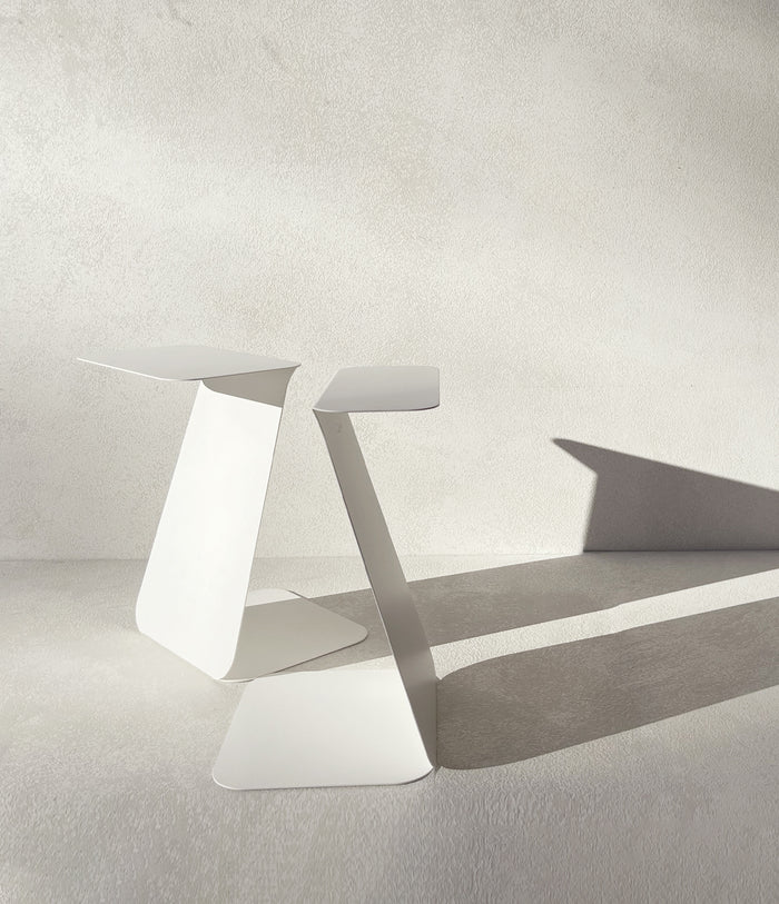 Rectangular white metal side table - YOUMY | Mademoiselle Jo